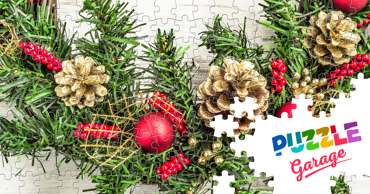 Christmas wreath Jigsaw Puzzle (Holidays, New Year) | Puzzle Garage