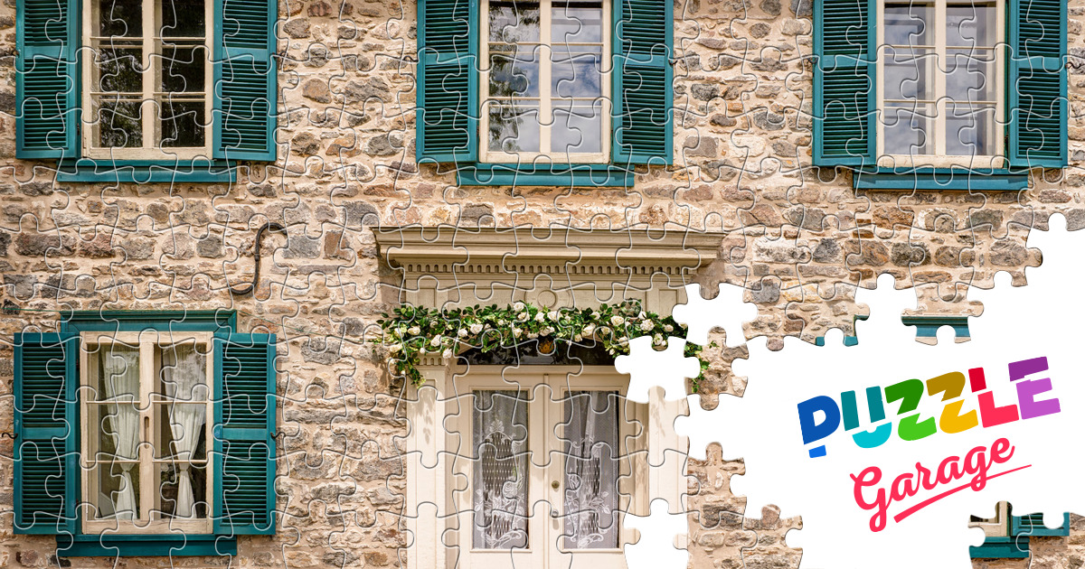 Stone house with shutters on the windows Jigsaw Puzzle (Home, Facades ...