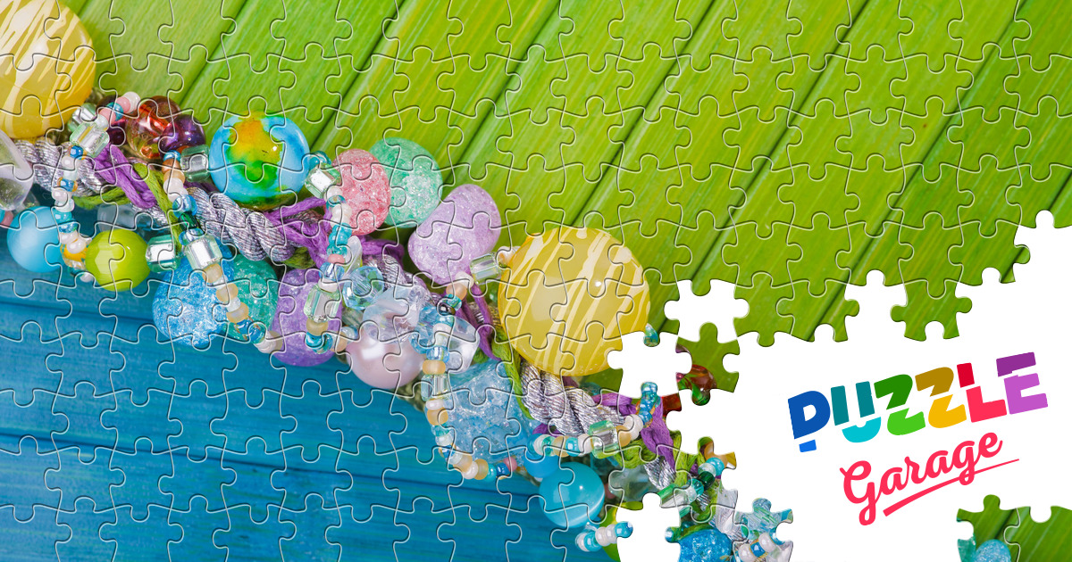 Multicolored beads on a bright background Jigsaw Puzzle (Stuff ...