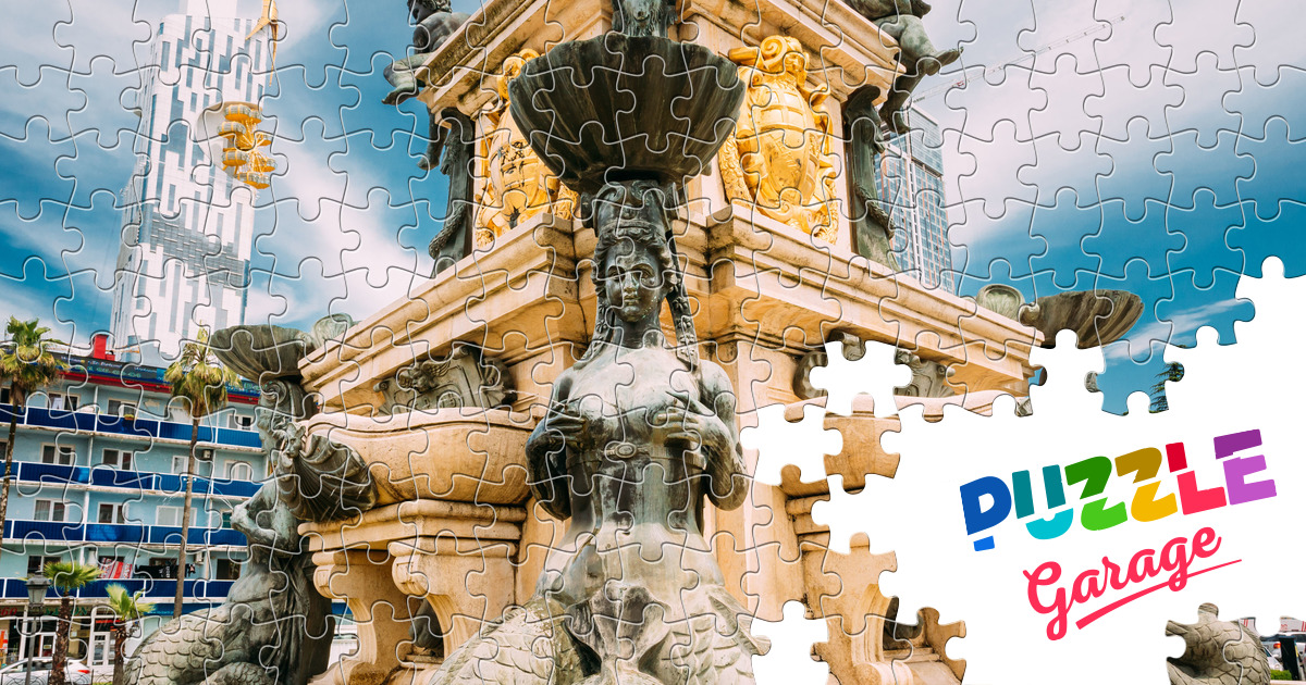 Fountain "Neptune" in Batumi Jigsaw Puzzle (Countries, Georgia ...