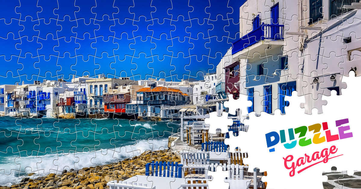 Summer cafe by the sea Jigsaw Puzzle (Countries, Greece) | Puzzle Garage