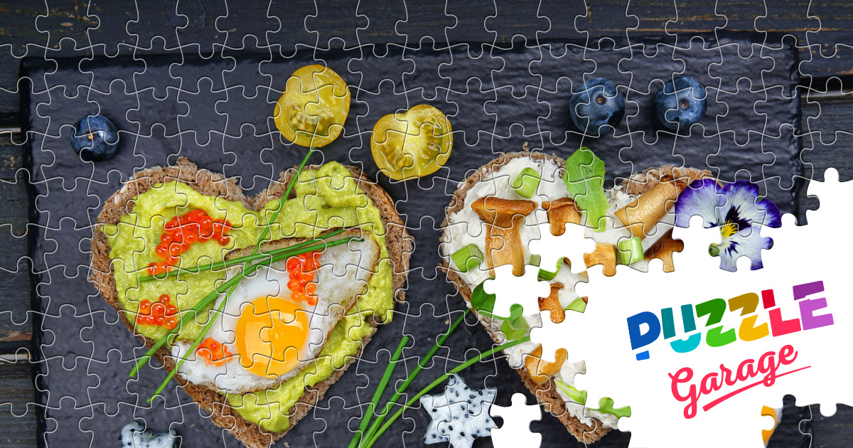 Heart shaped breakfast Jigsaw Puzzle (Home, Food) | Puzzle Garage