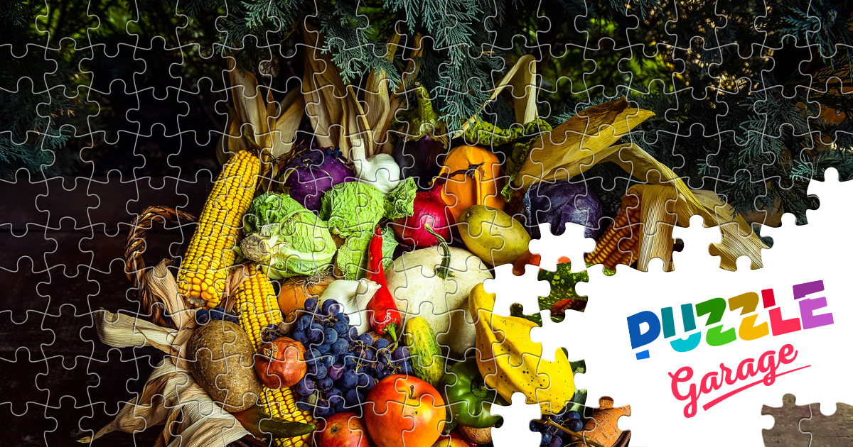 Fruits and vegetables in a basket Jigsaw Puzzle (Plants, Fruits ...
