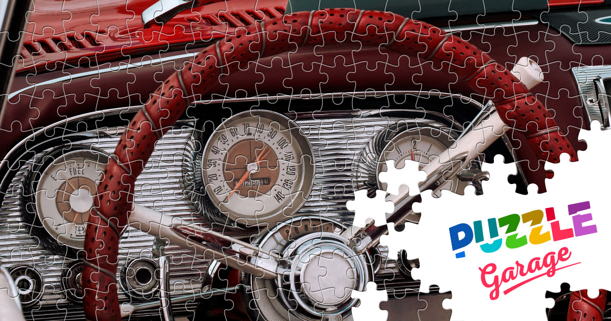 Dashboard of retro car Jigsaw Puzzle (Technics, Auto) | Puzzle Garage