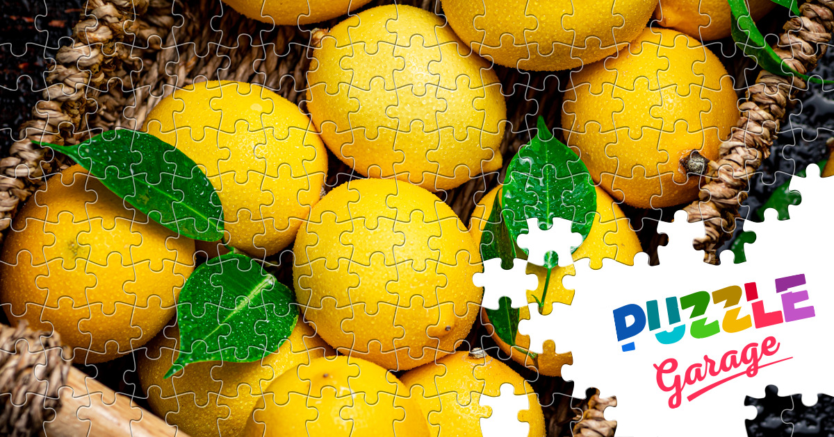 Lemons in a wicker tray Jigsaw Puzzle (Plants, Fruits) | Puzzle Garage