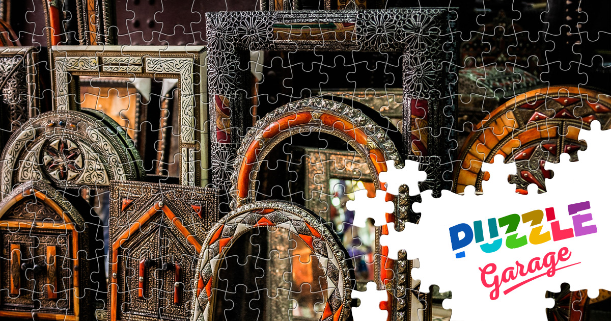 Mirrors in painted frames Jigsaw Puzzle (Countries, Morocco) | Puzzle ...