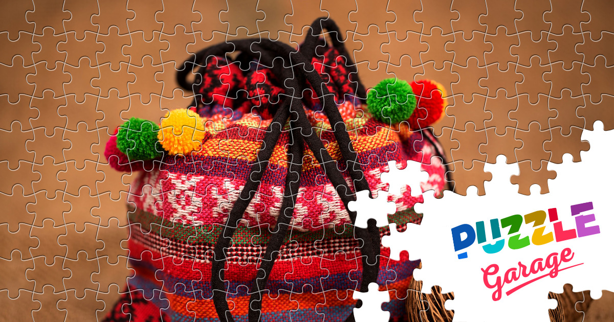 Colorful fabric bag Jigsaw Puzzle (Home, Needlework) | Puzzle Garage