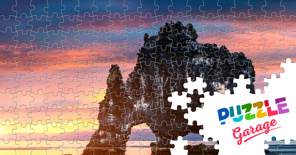 Basalt stack Hwitzercur Jigsaw Puzzle (Countries, Iceland) | Puzzle Garage