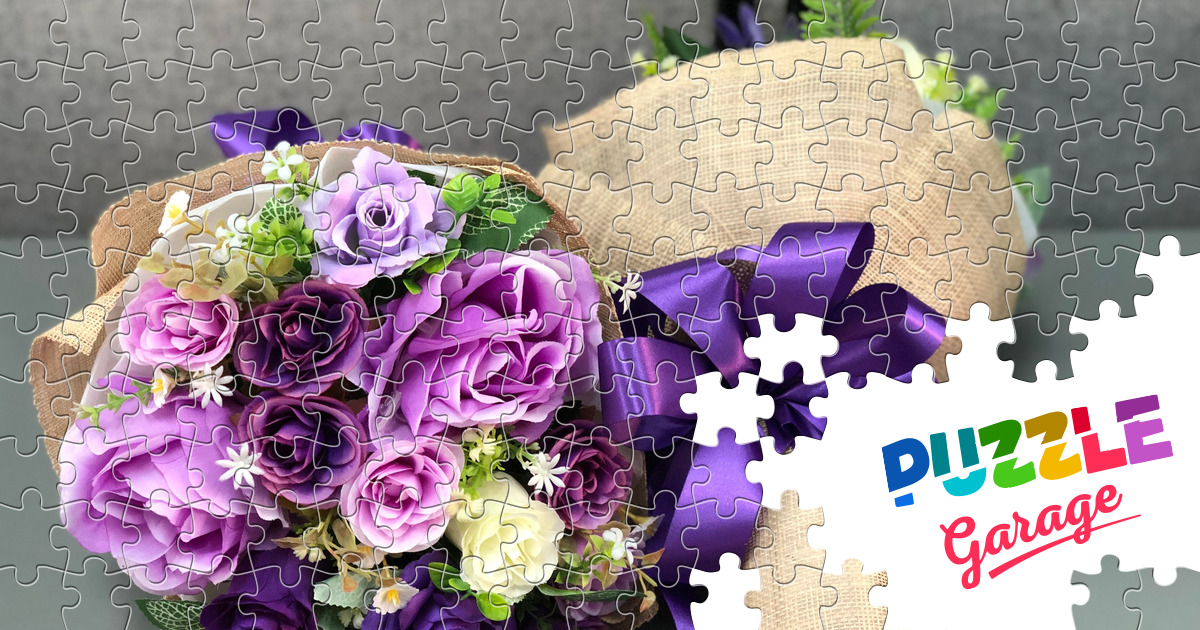 Bouquet with purple roses Jigsaw Puzzle (Plants, Flowers) | Puzzle Garage