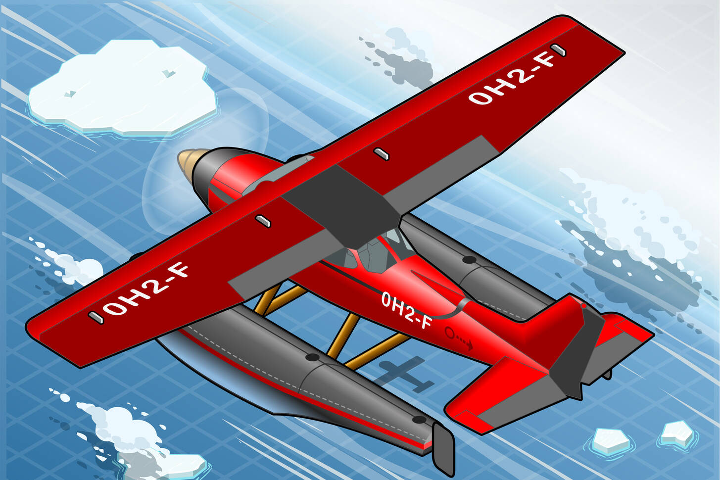 Seaplane in flight Jigsaw Puzzle (For children, Cartoon Illustrations ...