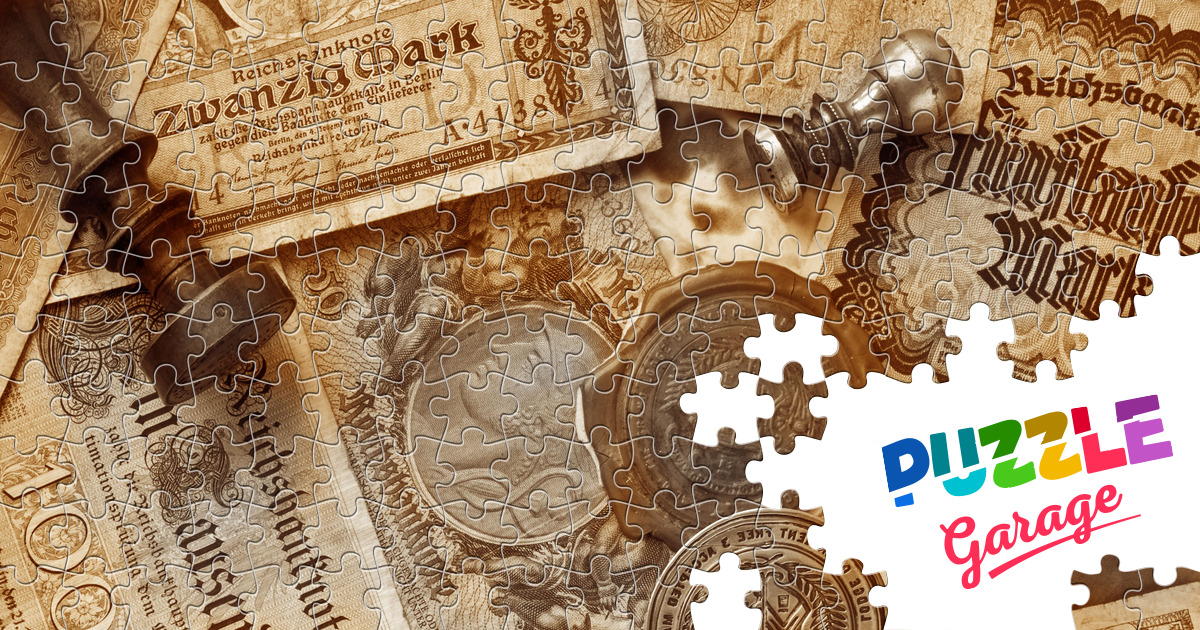 Antique coins and banknotes Jigsaw Puzzle (History, Antique) | Puzzle ...