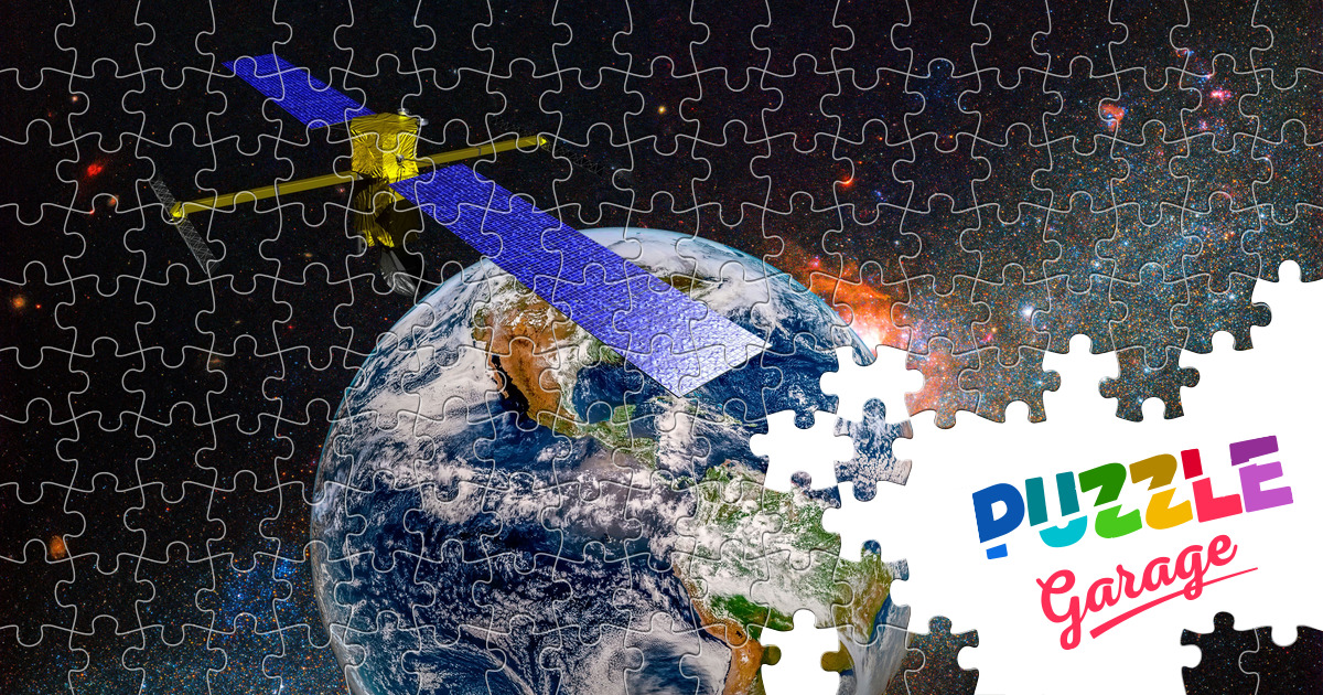 Satellite and Earth Jigsaw Puzzle (Space, Cosmonautics) | Puzzle Garage