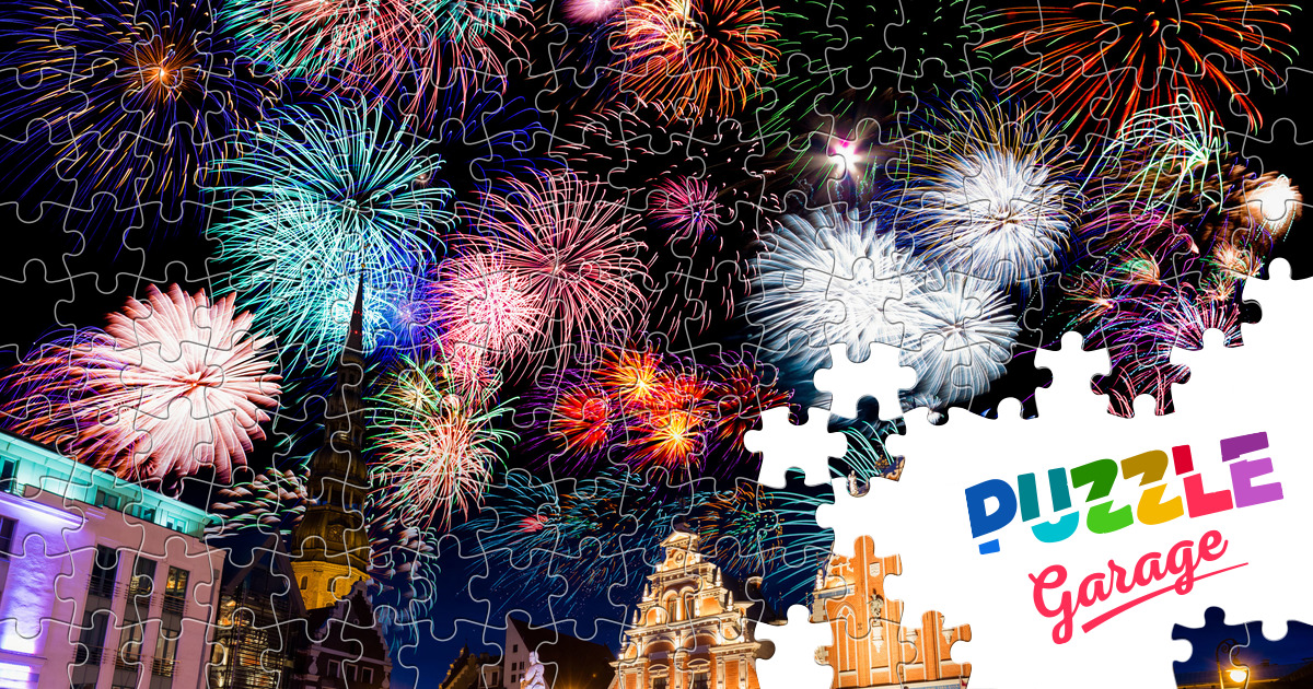 Fantastic fireworks Jigsaw Puzzle (Holidays, New Year) | Puzzle Garage