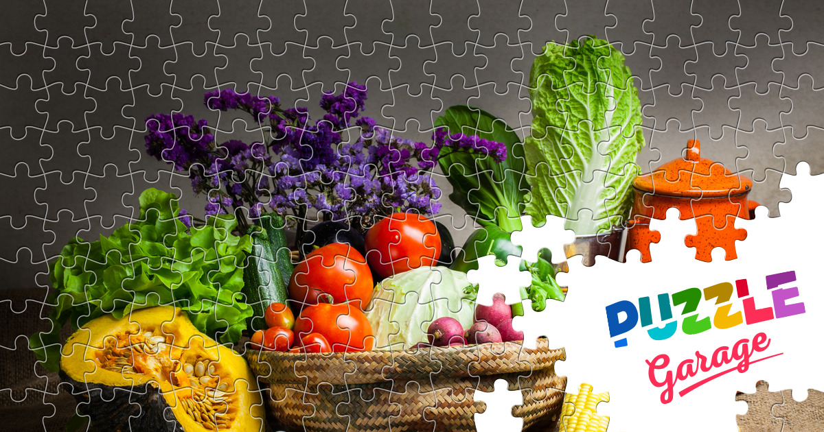 Vegetables in a wicker dish Jigsaw Puzzle (Plants, Vegetables) | Puzzle ...