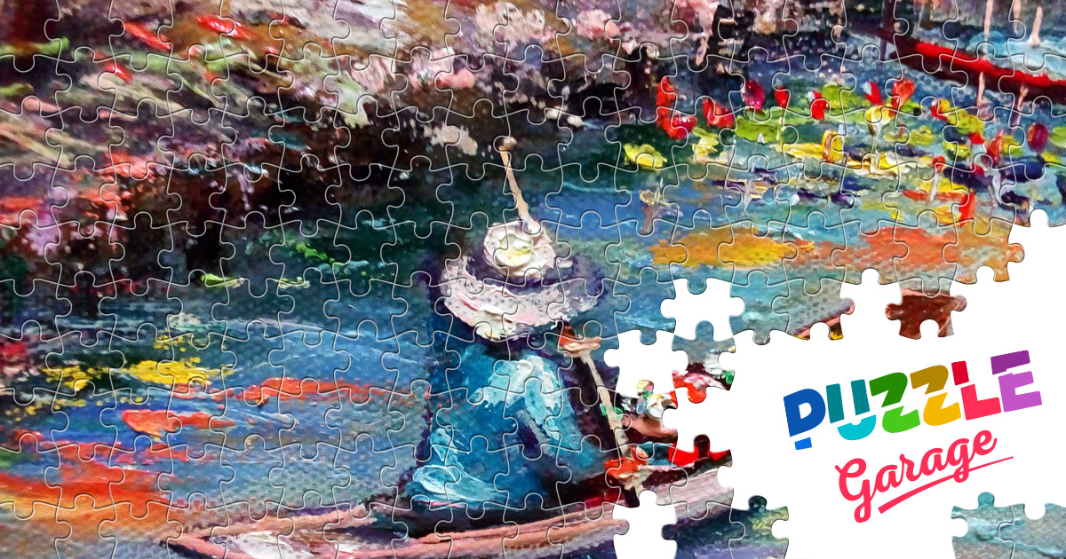 Floating market Jigsaw Puzzle (Art, Painting) | Puzzle Garage