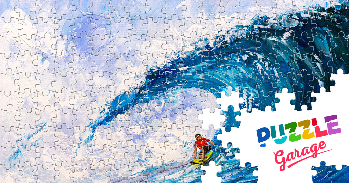 Surfer on the wave Jigsaw Puzzle (Art, Painting) | Puzzle Garage