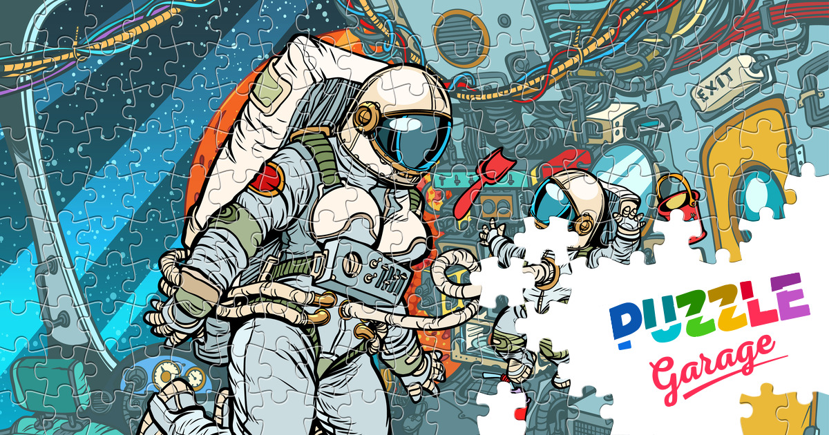 Astronaut family Jigsaw Puzzle (For children, Cartoon Illustrations ...