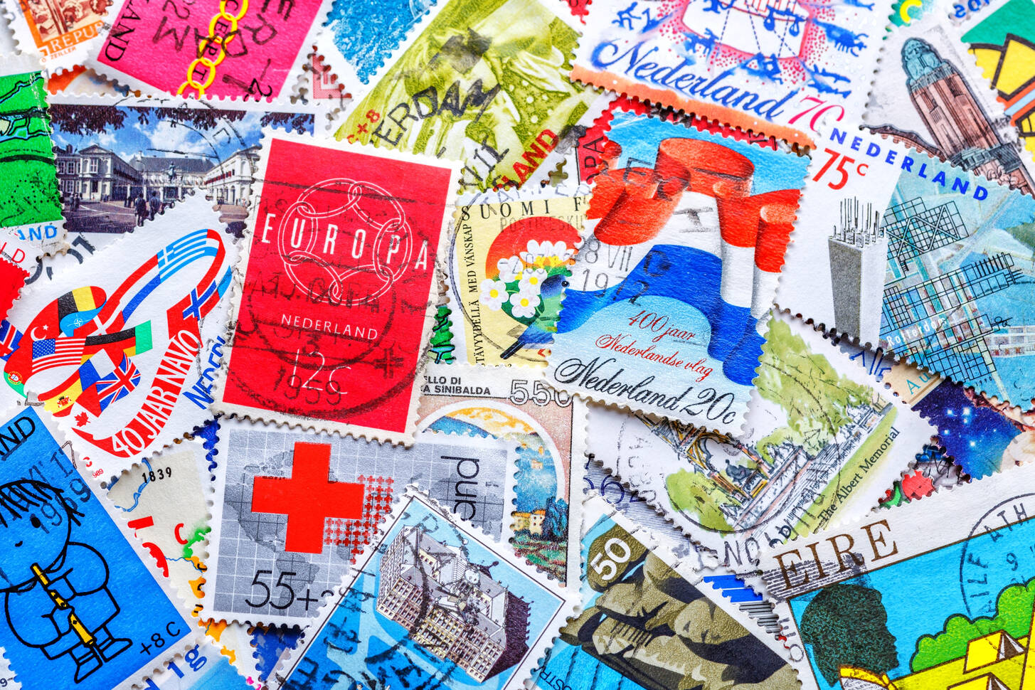 Colorful stamps of different countries Jigsaw Puzzle (Other, Collecting ...