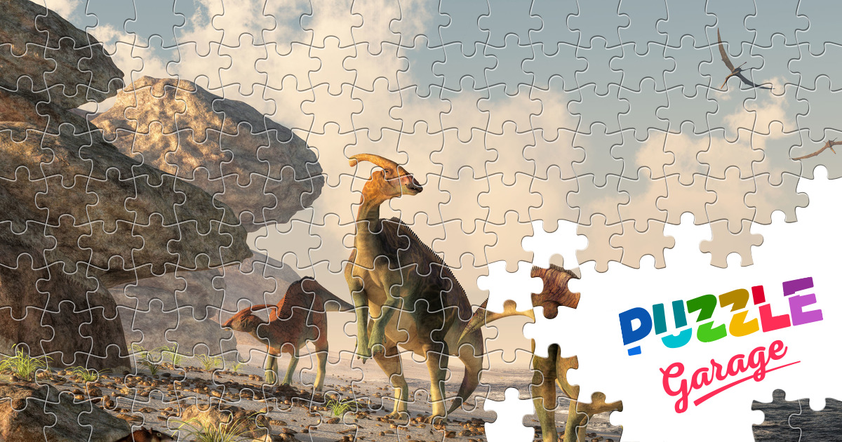 Parasaurolophus on the beach Jigsaw Puzzle (Animals, Prehistoric ...