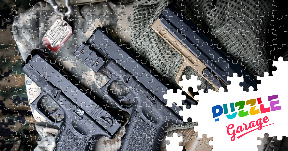 Pistols on military uniform Jigsaw Puzzle (Stuff, Weapons) | Puzzle Garage