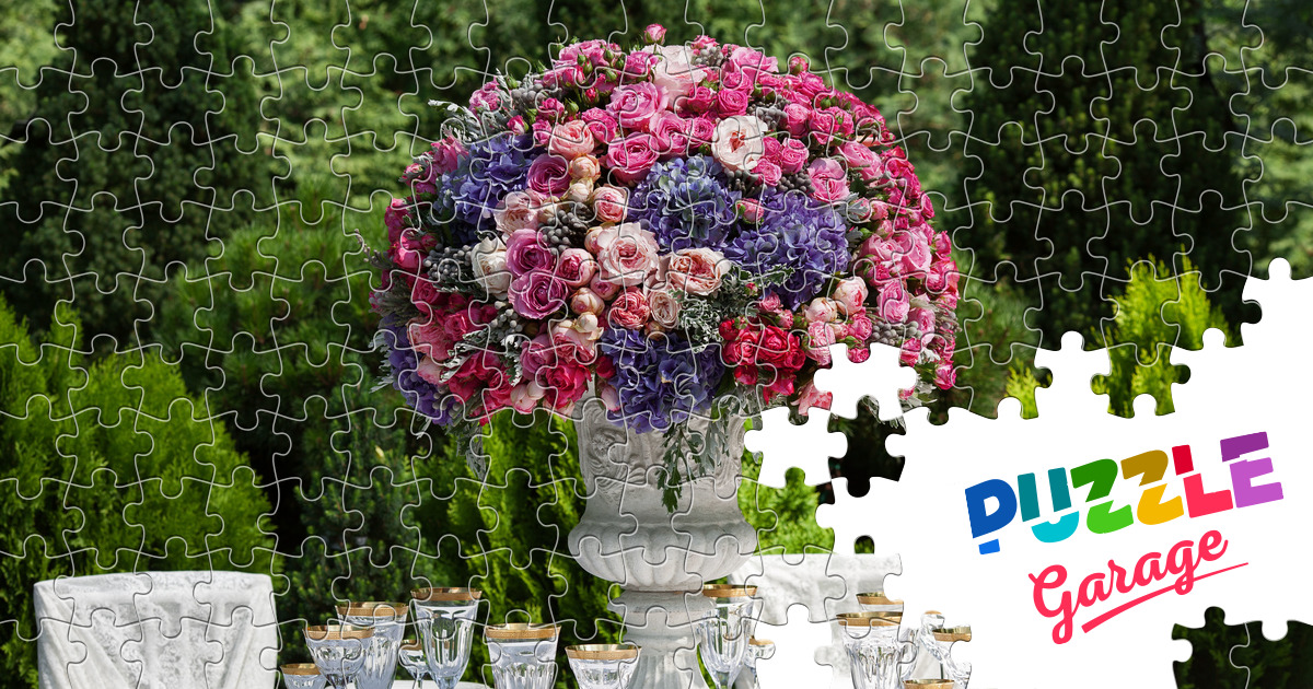 Table setting at a wedding reception Jigsaw Puzzle (Holidays, Wedding ...