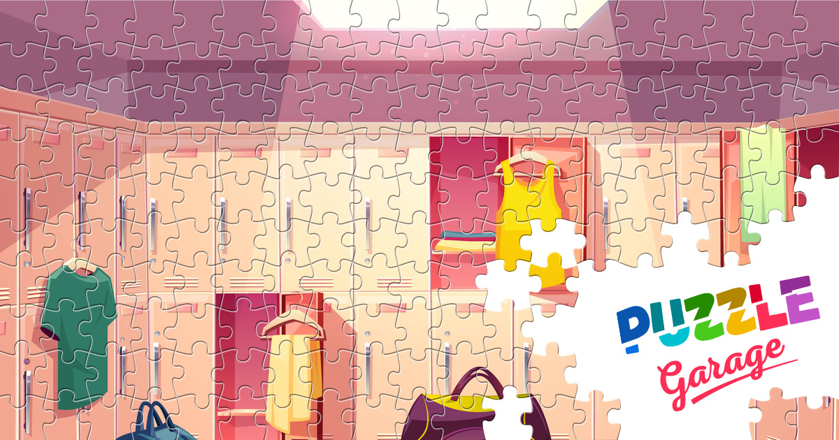 Locker room with lockers Jigsaw Puzzle (For children, Cartoon ...