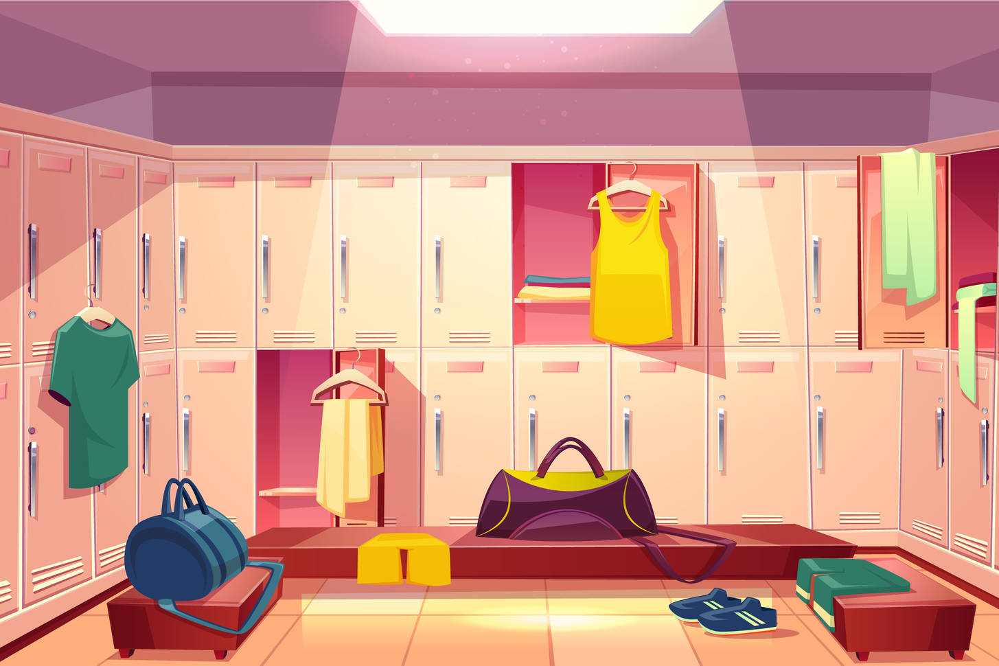 Locker room with lockers Jigsaw Puzzle (For children, Cartoon ...