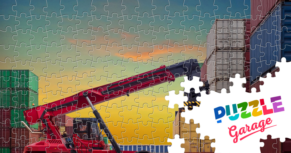 Loader in a container warehouse Jigsaw Puzzle (Technics, Special ...