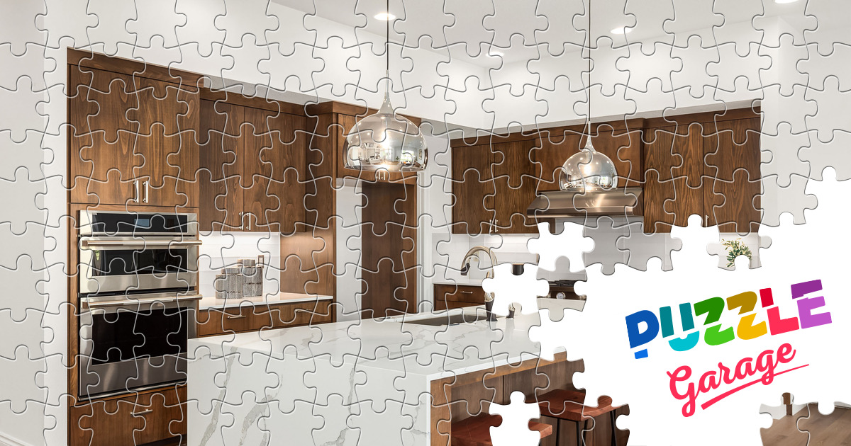 Dark wood kitchen Jigsaw Puzzle (Home, Interiors) | Puzzle Garage