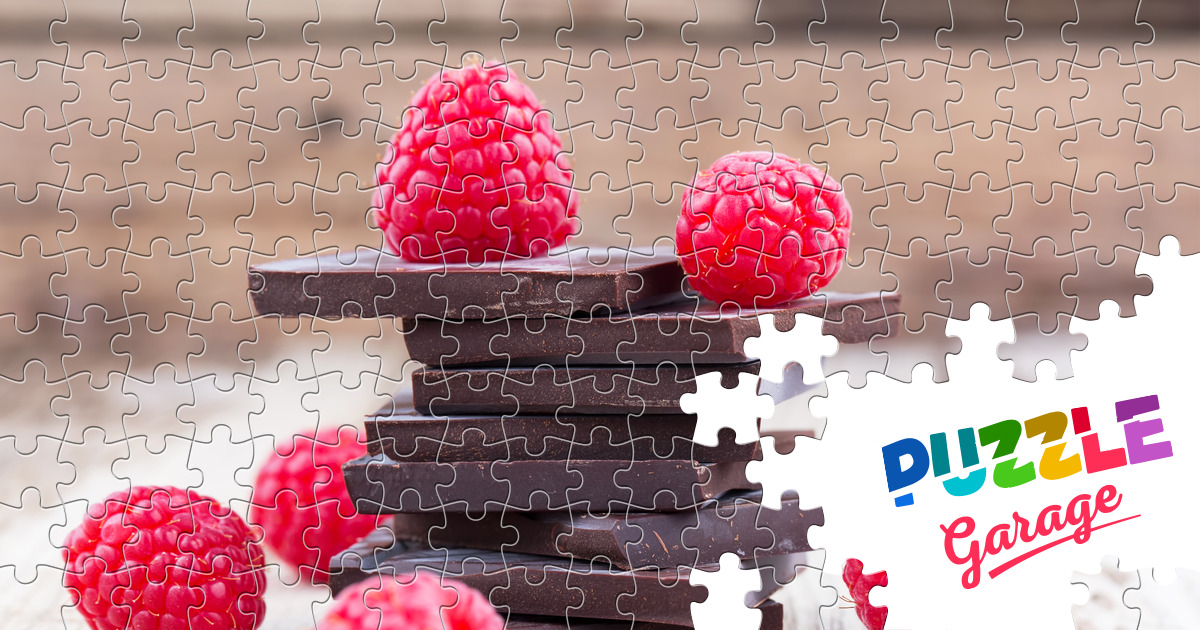 Cokelat dan raspberry Puzzle Potongan (Rumah, Makanan) | Puzzle Garage