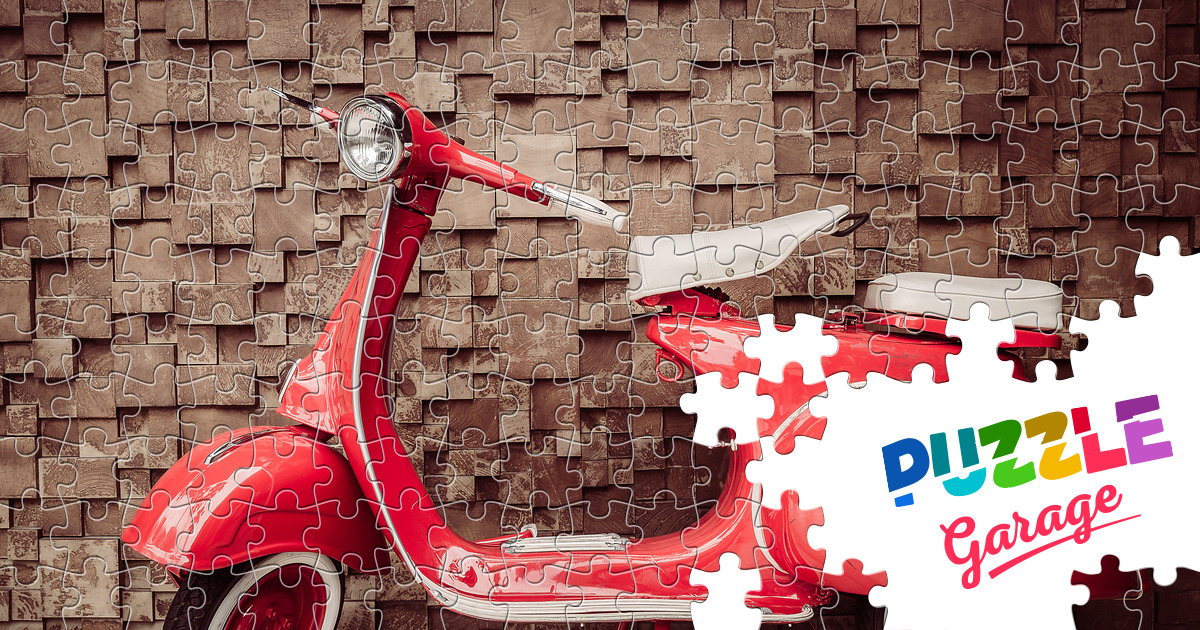 Red vintage motorcycle Jigsaw Puzzle (Technics, Moto) | Puzzle Garage