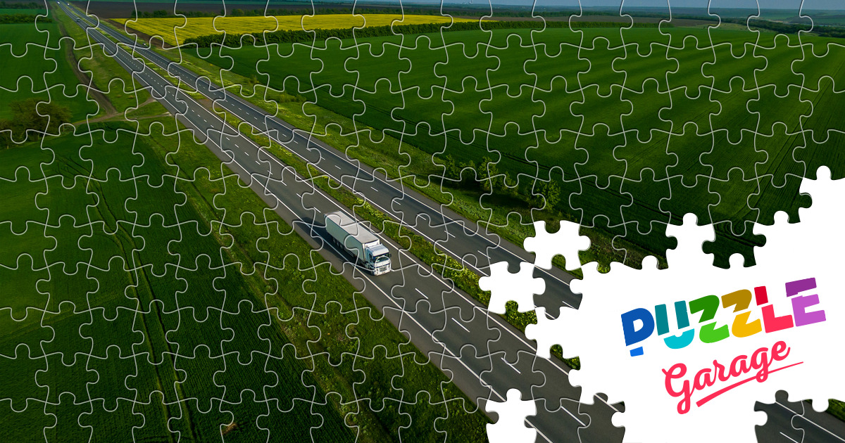 Truck on the highway Jigsaw Puzzle (Architecture, Roads) | Puzzle Garage