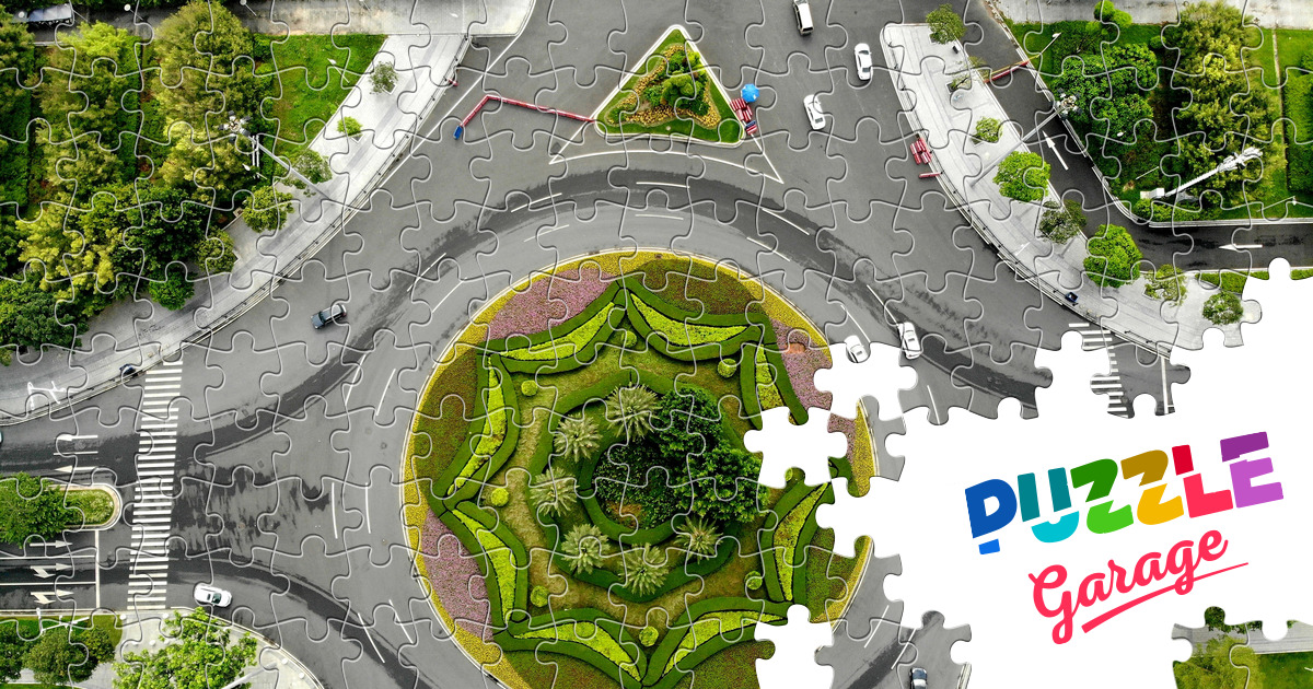 Road junction in Guangzhou Jigsaw Puzzle (Other, Aerial view) | Puzzle ...