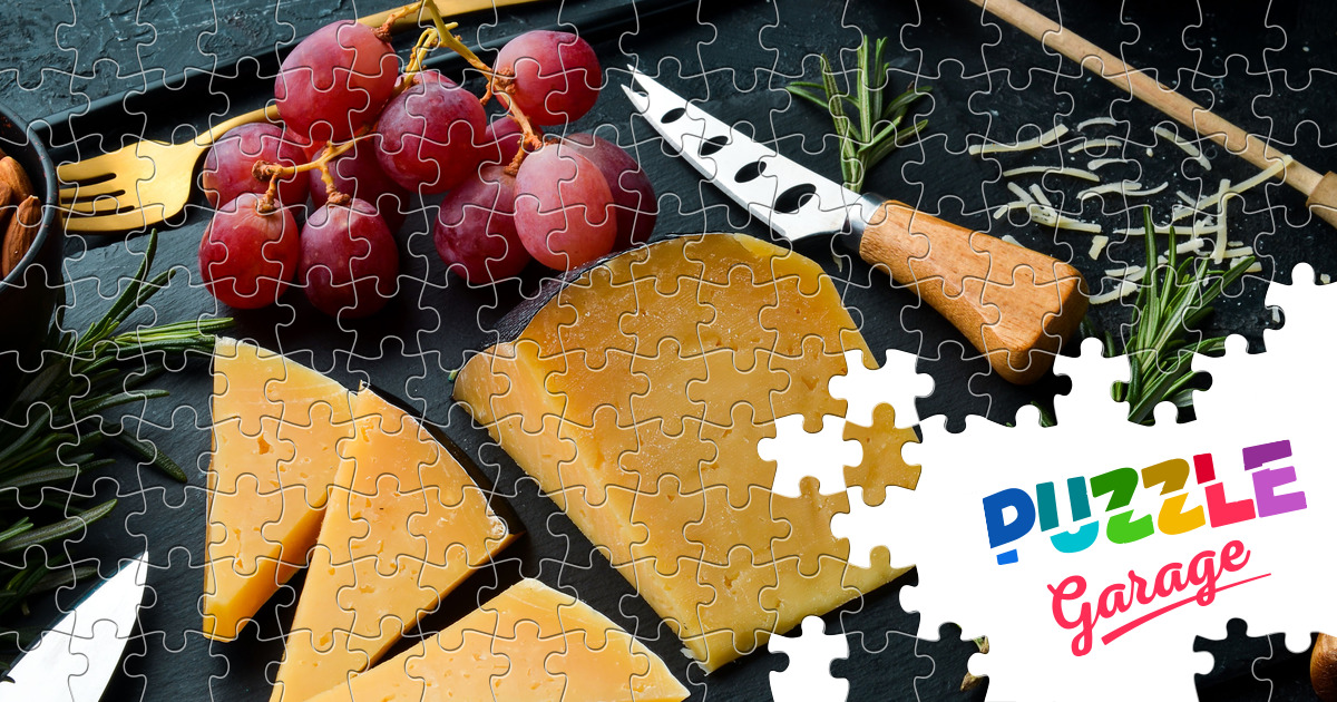 Hard cheese, rosemary and grapes Jigsaw Puzzle (Home, Food) | Puzzle Garage