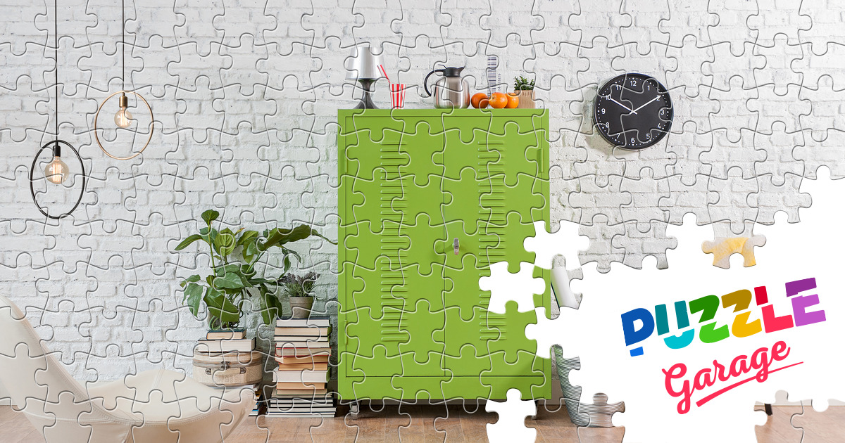 Room with green wardrobe Jigsaw Puzzle (Home, Interiors) | Puzzle Garage