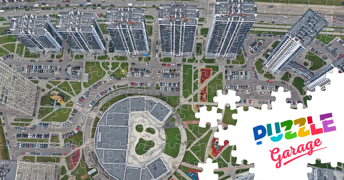 Top view of high-rise buildings Jigsaw Puzzle (Architecture ...