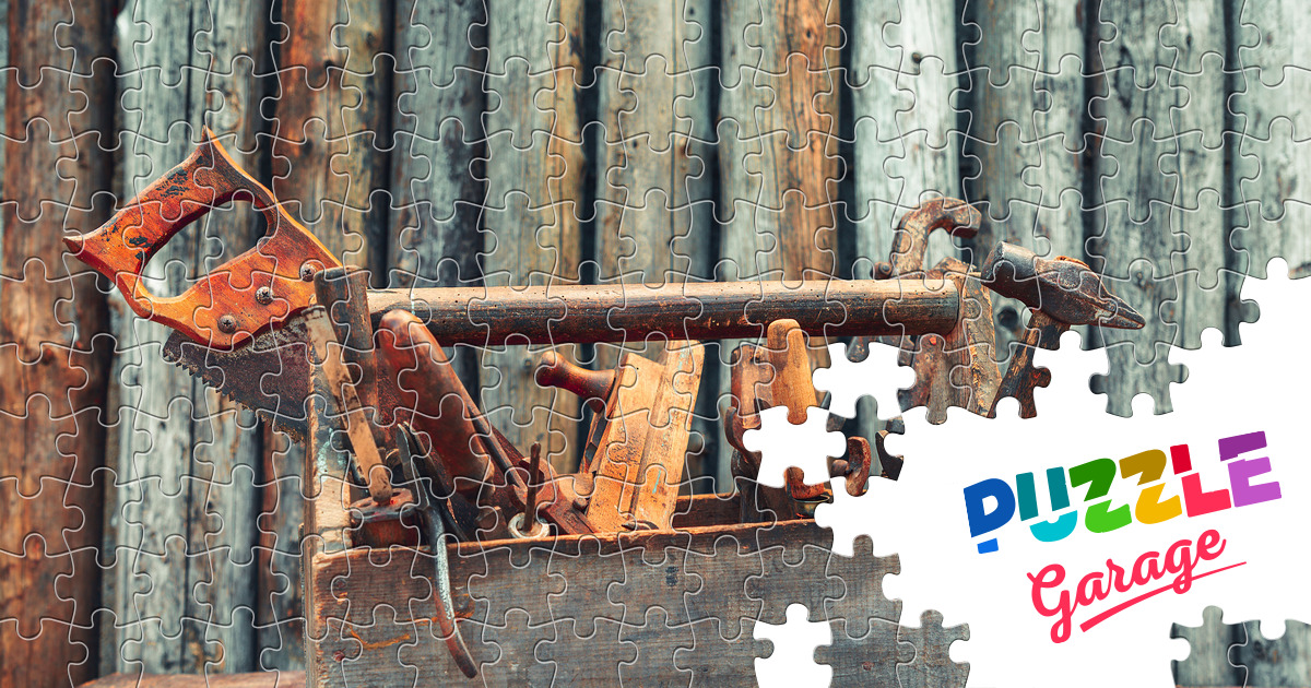 Wooden box with old tools Jigsaw Puzzle (Stuff, Tools) | Puzzle Garage