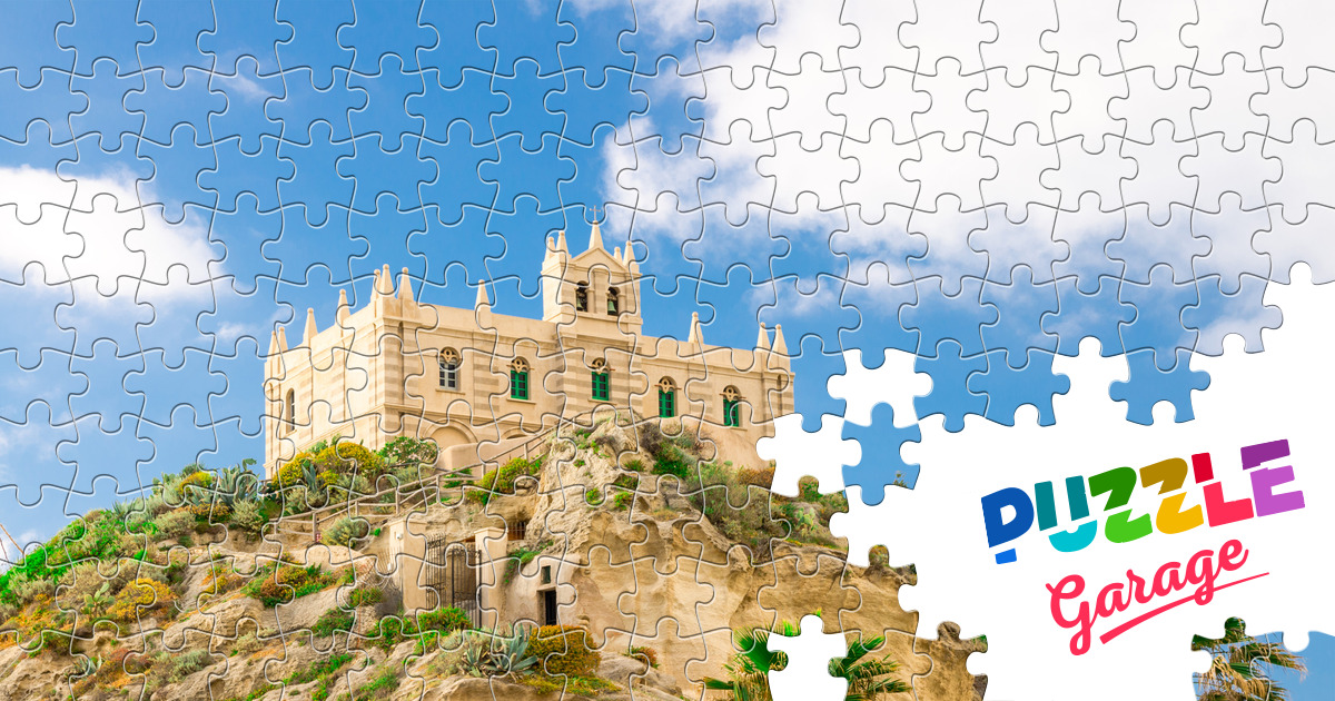 View of the Sanctuary of Santa Maria dell'Isola di Tropea Jigsaw Puzzle ...