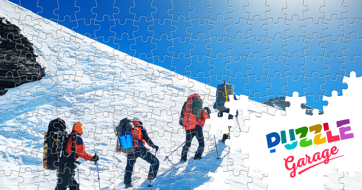 A group of climbers Jigsaw Puzzle (Sport, Fitness) | Puzzle Garage