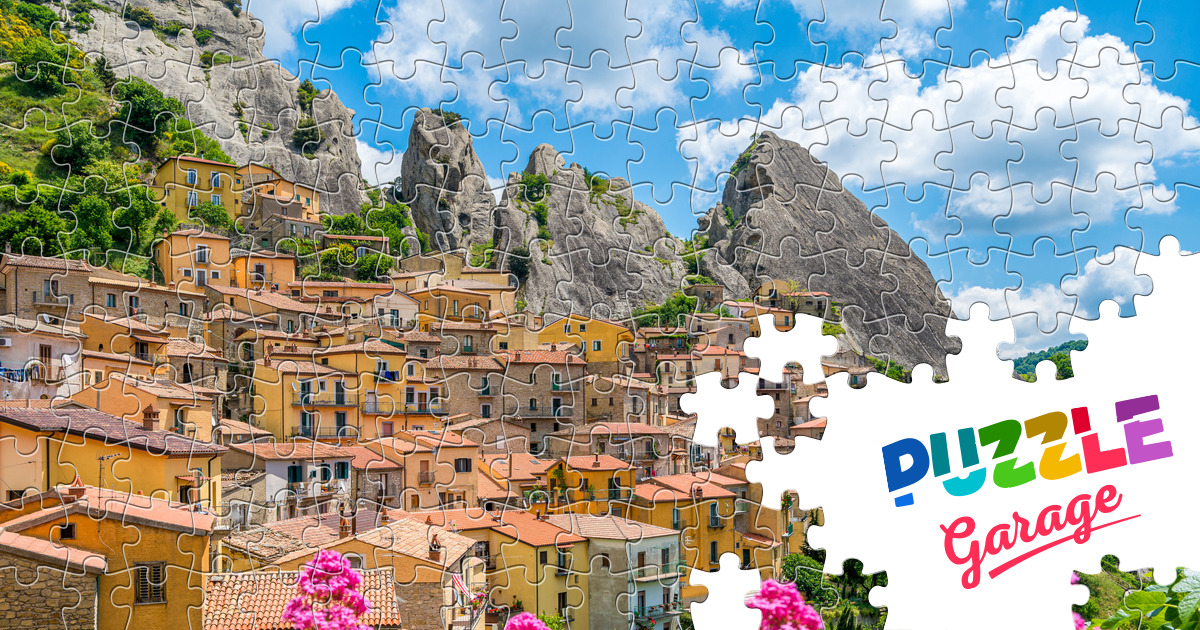 View of Castelmezzano Jigsaw Puzzle (Countries, Italy) | Puzzle Garage