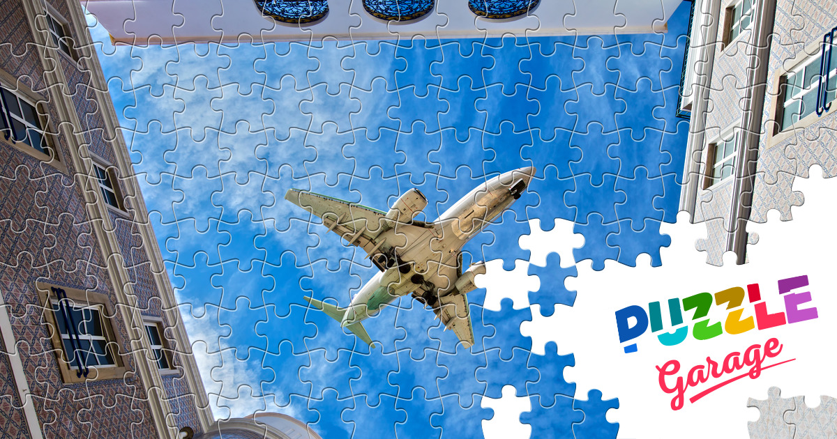 View of the flying plane Jigsaw Puzzle (Technics, Aviation) | Puzzle Garage