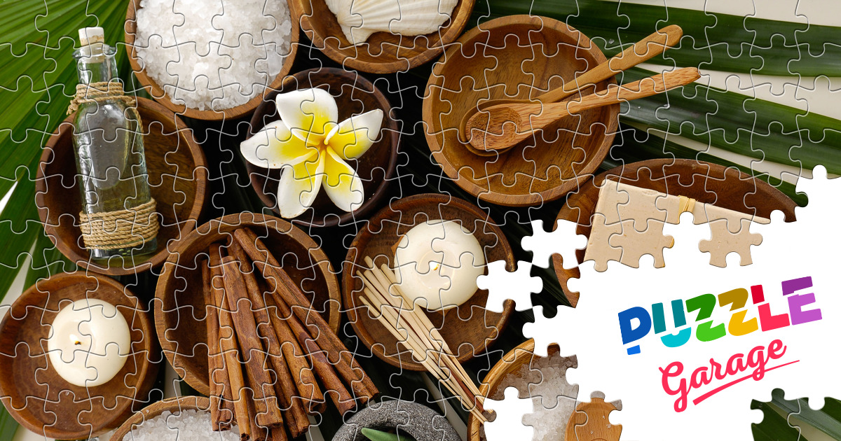 Accessories and ingredients for spa treatments Jigsaw Puzzle (Stuff ...