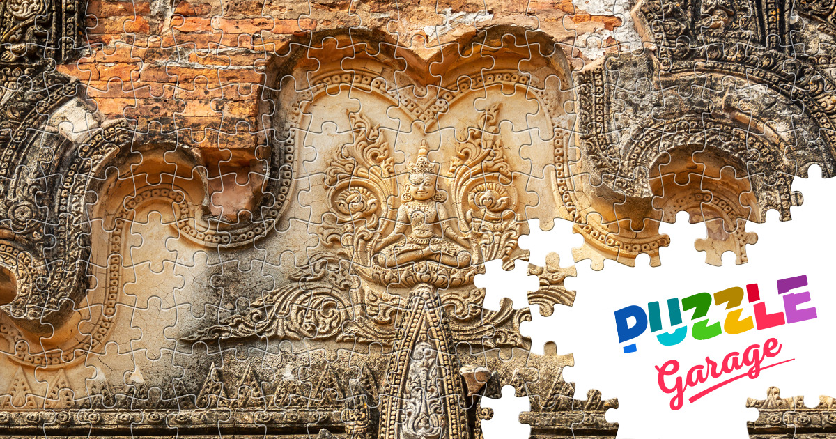 Carved bas-relief on the temple in Bagan Jigsaw Puzzle (Countries ...