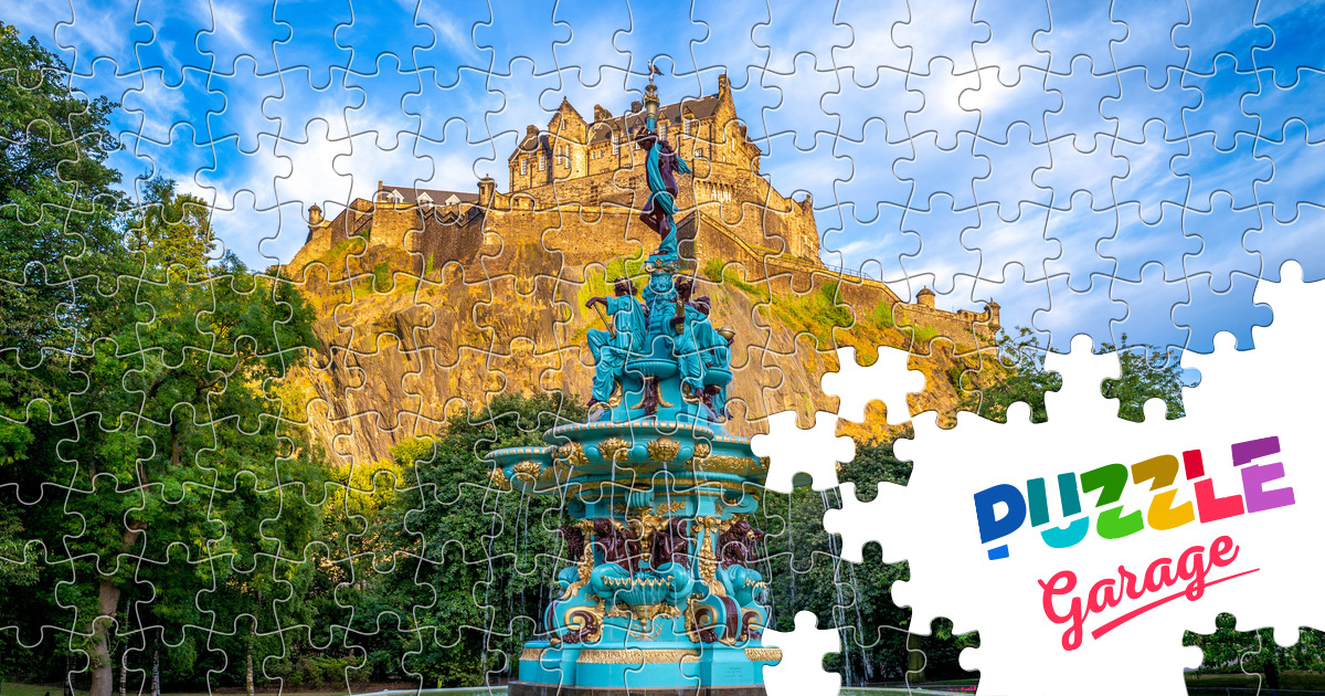 Edinburgh Castle and Ross Fountain Jigsaw Puzzle (Countries, Great ...