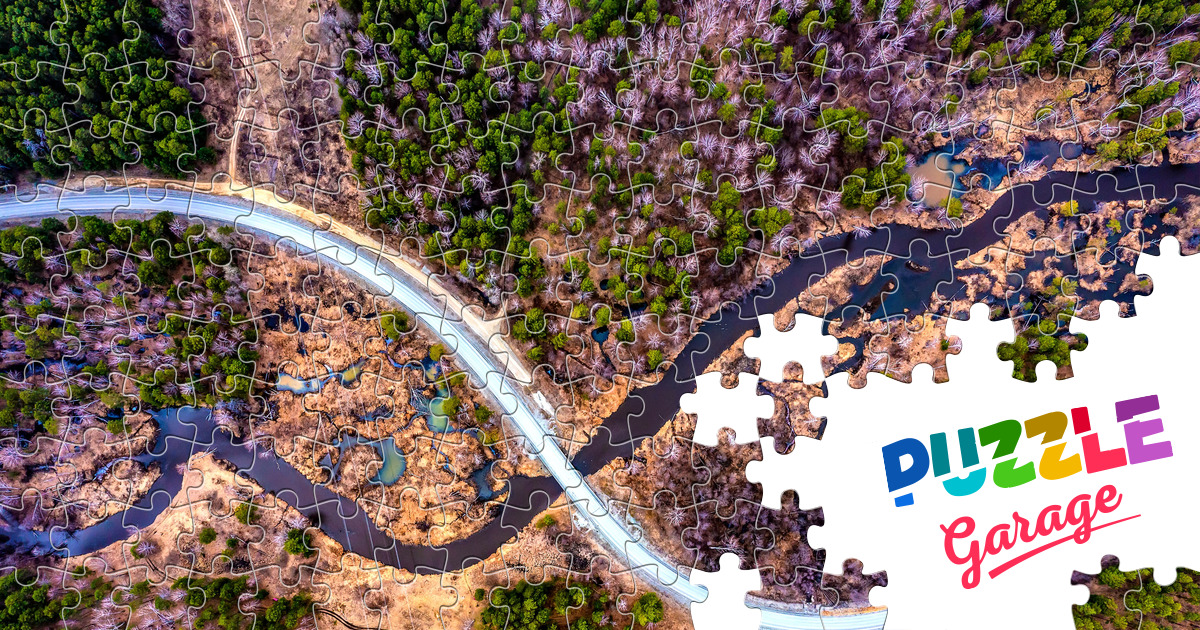 View of the intersection of the road and the river Jigsaw Puzzle (Other ...
