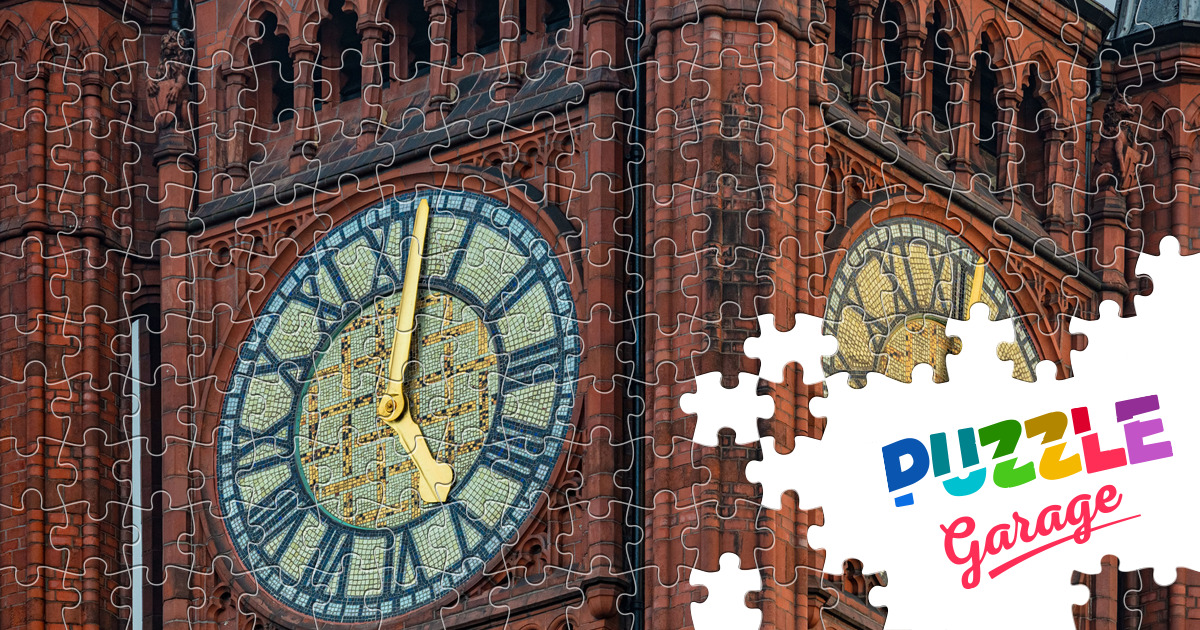 Clock on the bell tower of the University of Liverpool Jigsaw Puzzle ...
