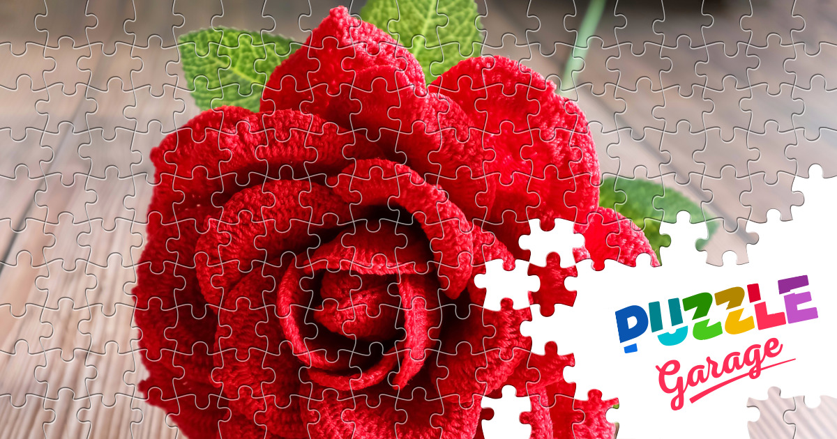 Crocheted rose Jigsaw Puzzle (Home, Needlework) | Puzzle Garage