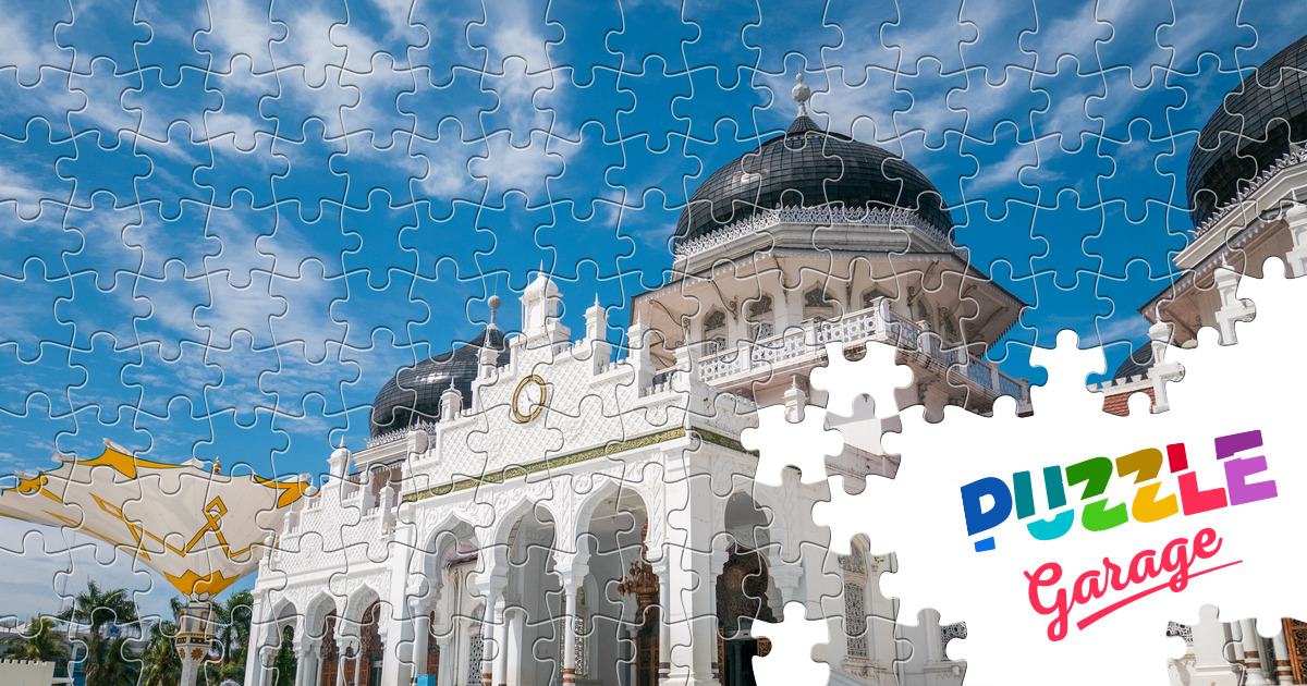 Baiturrahman Raya Mosque Jigsaw Puzzle (Countries, Indonesia) | Puzzle ...