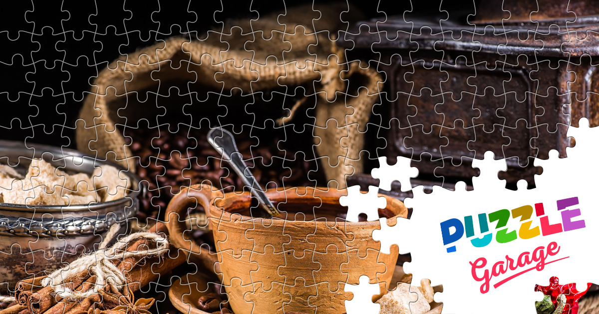 Cup of coffee and spices on the table Jigsaw Puzzle (Home, Food ...