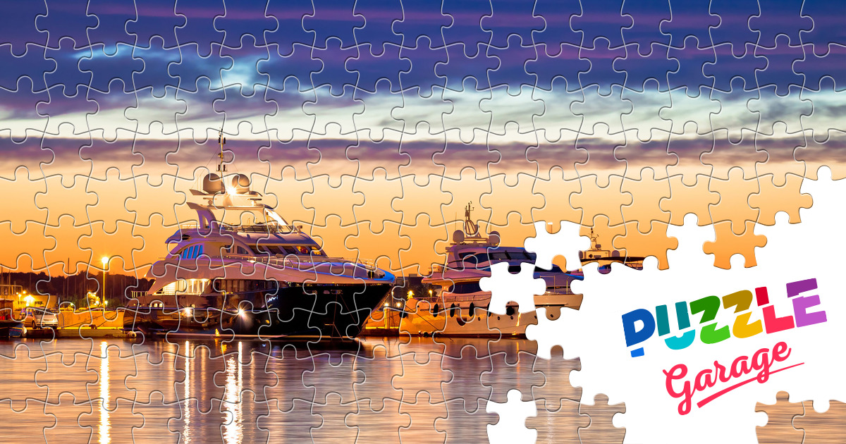 Yachts at sunset Jigsaw Puzzle (Technics, Ships) | Puzzle Garage